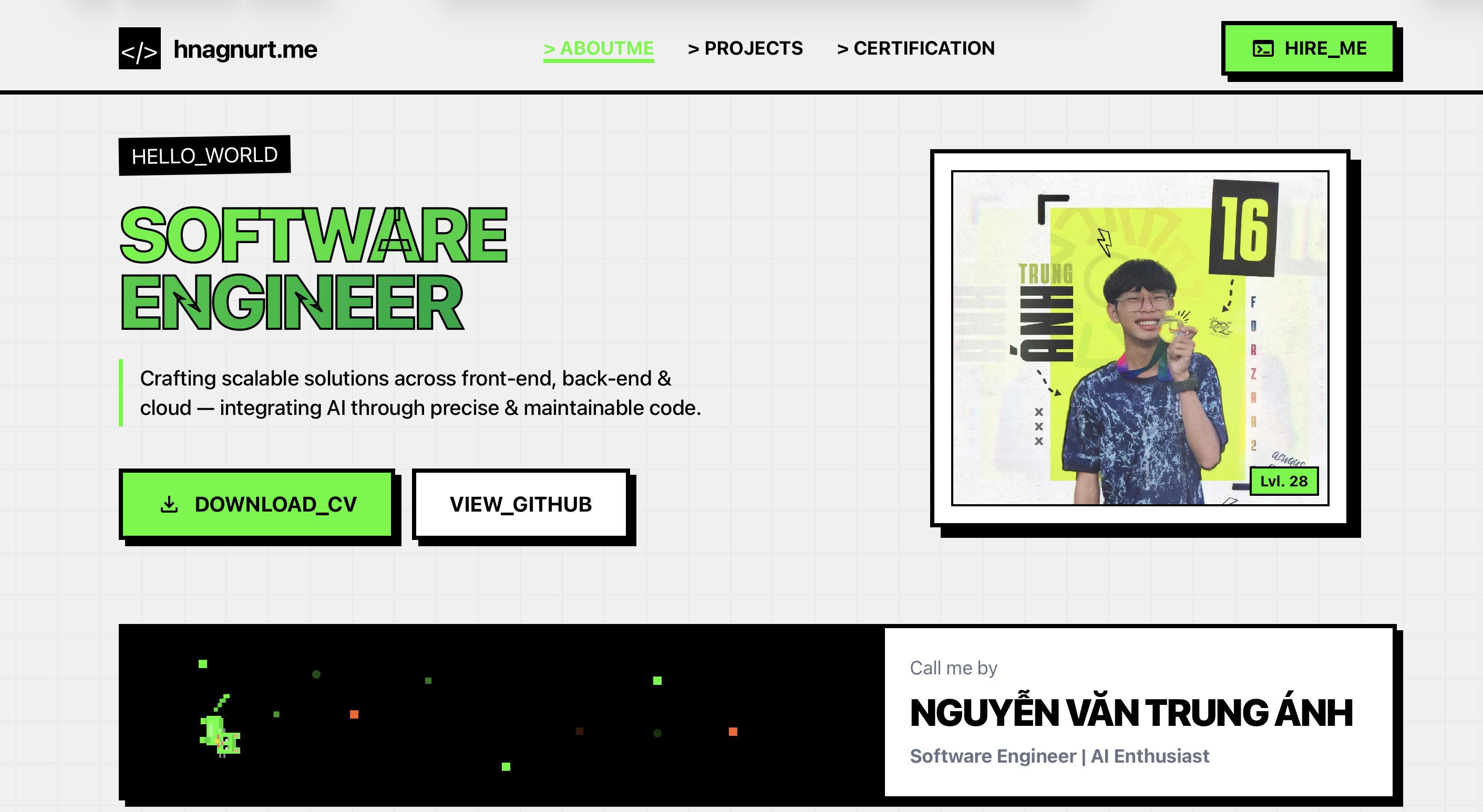 Nguyễn Văn Trung Ánh | Full-Stack Developer Portfolio